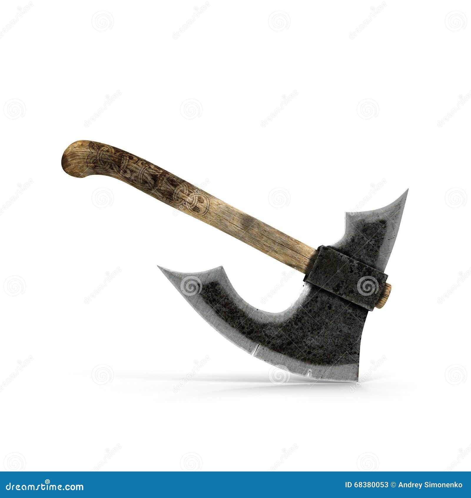 Old Battle axe on white stock image. Image of ages, military - 68380053
