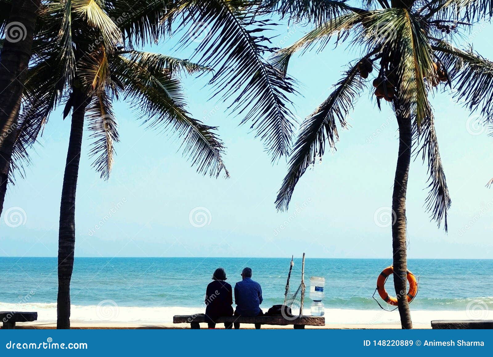 Old Beach Couple stock image. Image of scenery, couples - 148220889