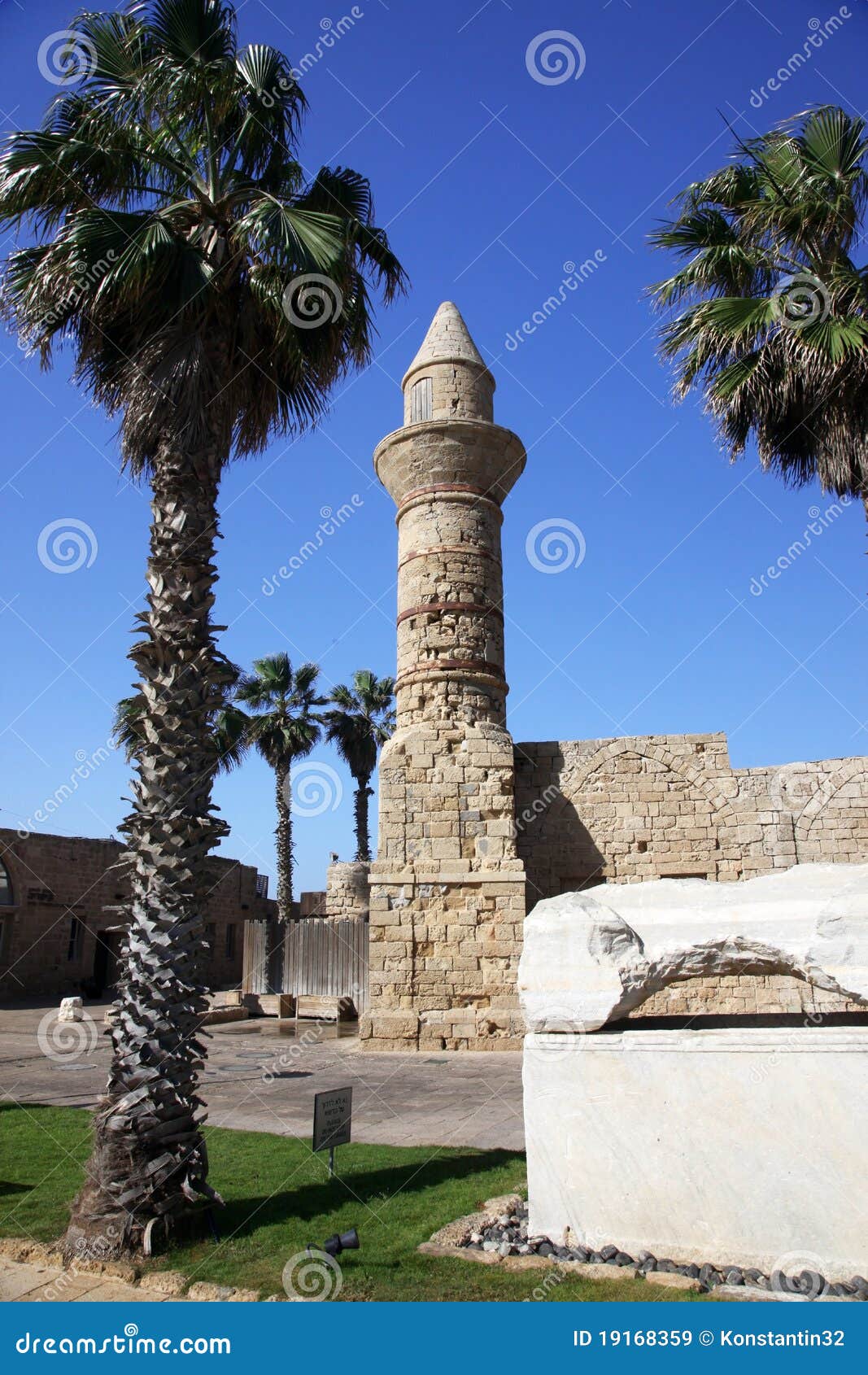 Old Beacon at Ceasarea, Israel Stock Image - Image of ancient, building ...