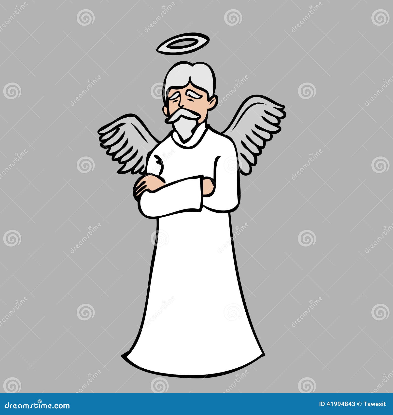 Old beard man angel stock vector. Illustration of retro - 41994843