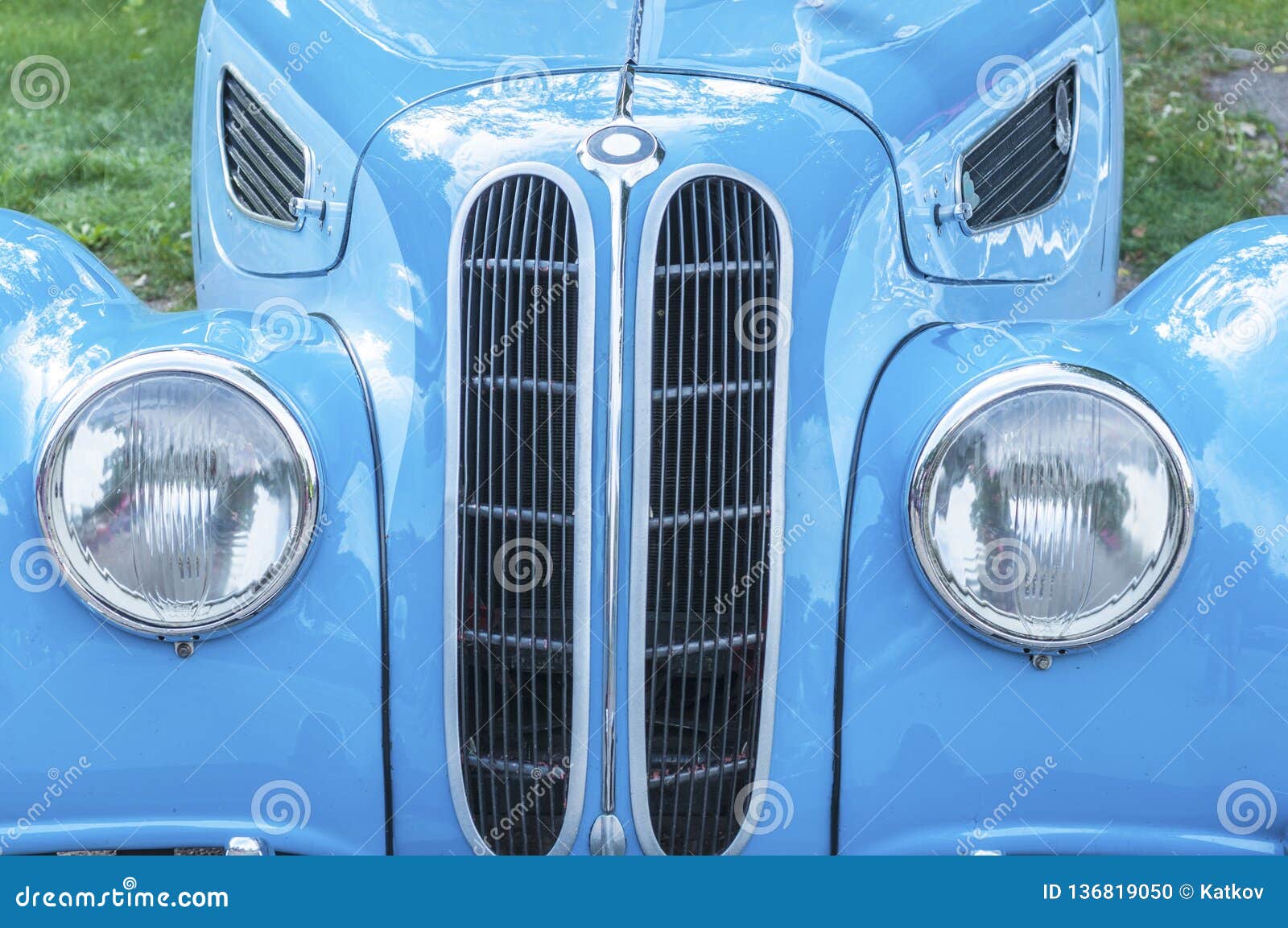 Old beautiful blue Car stock photo. Image of classic - 136819050
