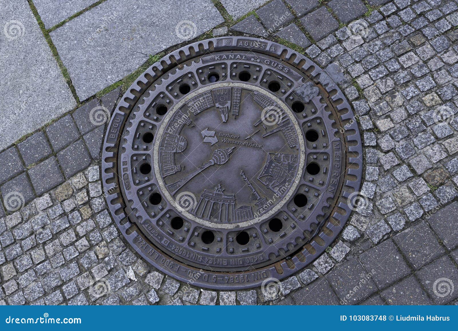 Old Beautiful Manhole Cover in Berlin Germany September 2017 Editorial ...