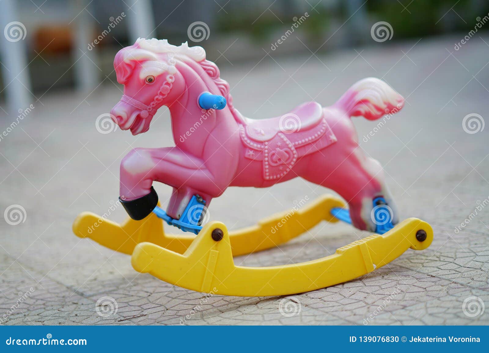 Beautiful Rocking Horse in Pastel Colors with the Passing of Time Stock ...