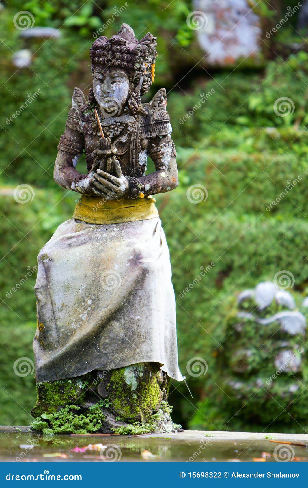Old Beautiful Stone Balinese Statue Stock Photo - Image of statuette ...