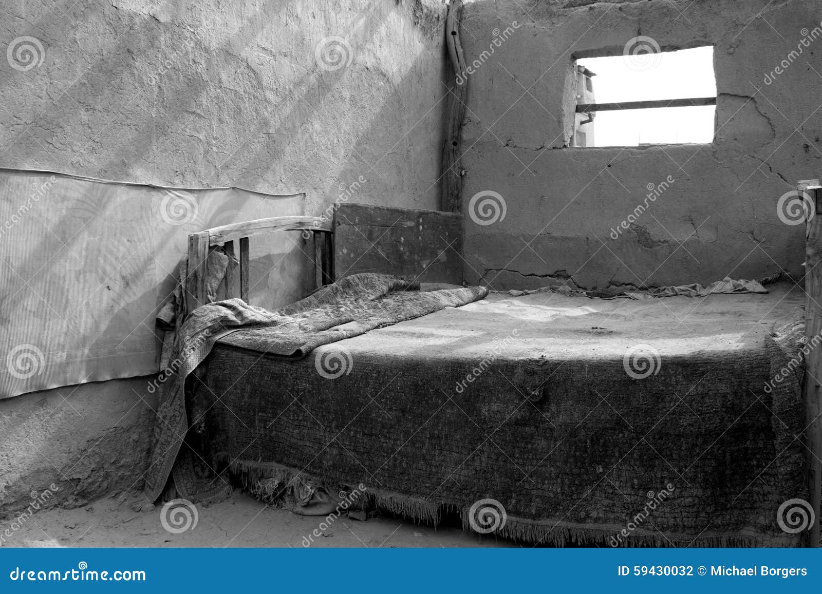 Old Bed in Old Town on the Roof Stock Photo - Image of window, poor ...