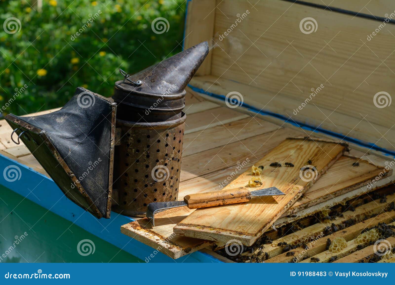 Old Bee Smoker. Beekeeping Tool. Apiary. Beekeeping. Stock Image ...