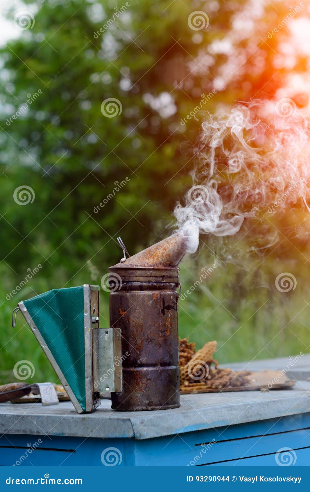 Old Bee Smoker. Beekeeping Tool. Apiary. Beekeeping. Stock Photo ...