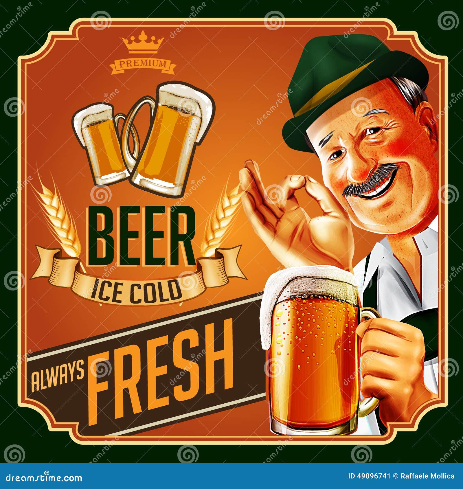 OLD BEER stock vector. Illustration of coffee, label - 49096741