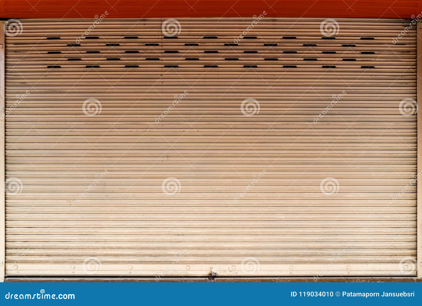 Old Beige Roller Shutter Door Stock Photo - Image of empty, factory ...