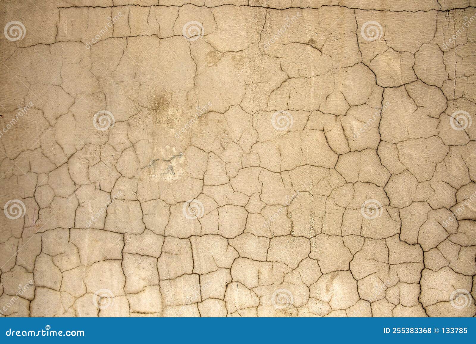 Old Beige Wall with Dark Cracks. Rough Surface Texture Stock Photo ...