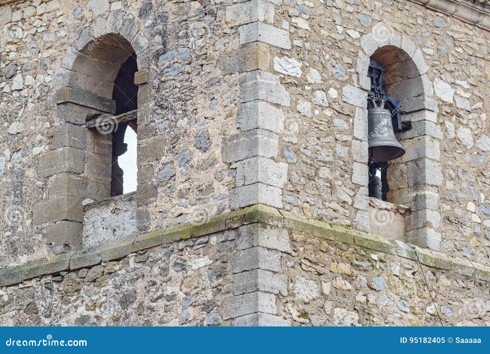 Old Belfry with Missing Bell Stock Image - Image of symmetric, crop ...