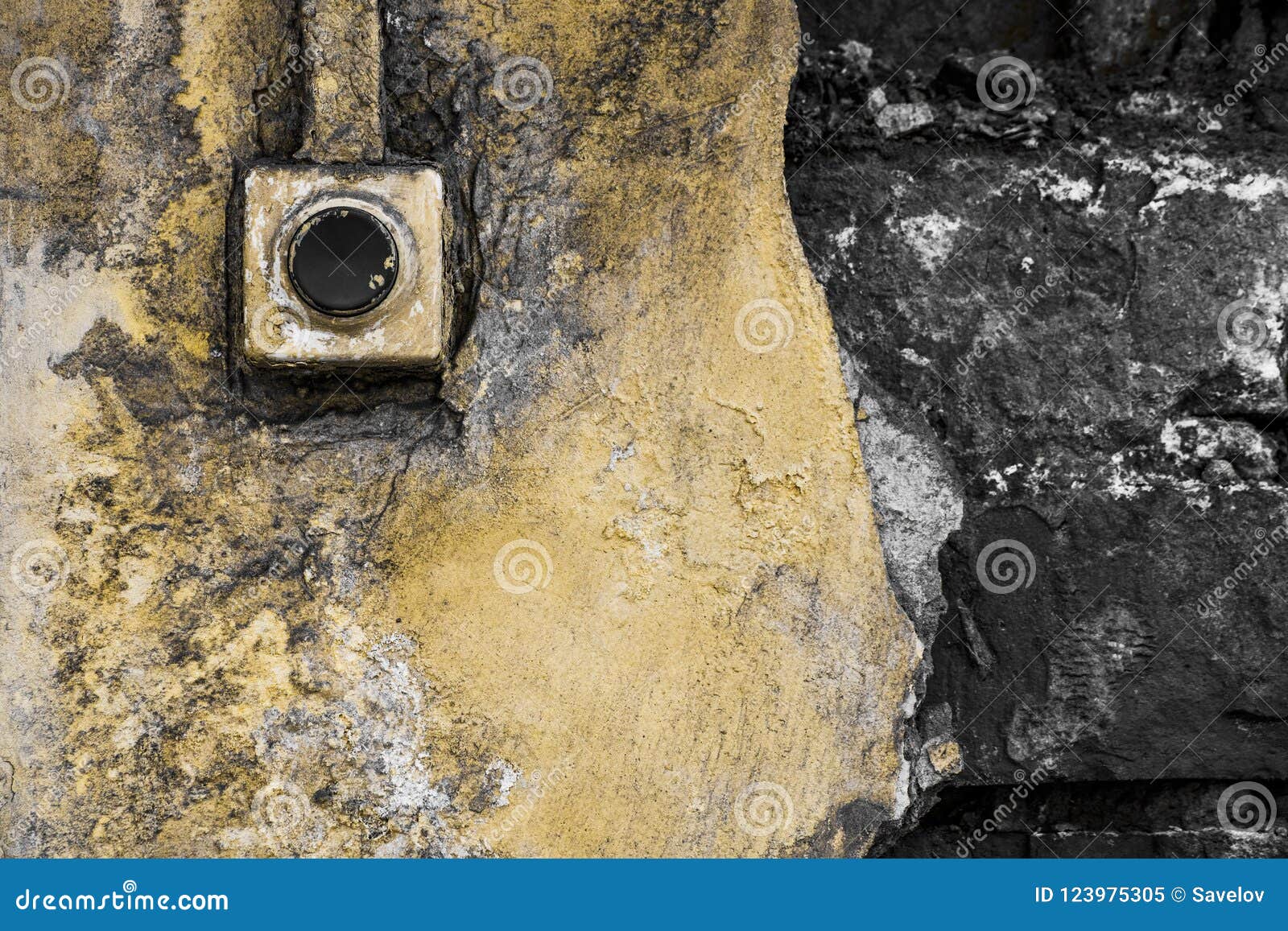The Old Bell on the Broken Wall Stock Image - Image of metal, damaged ...