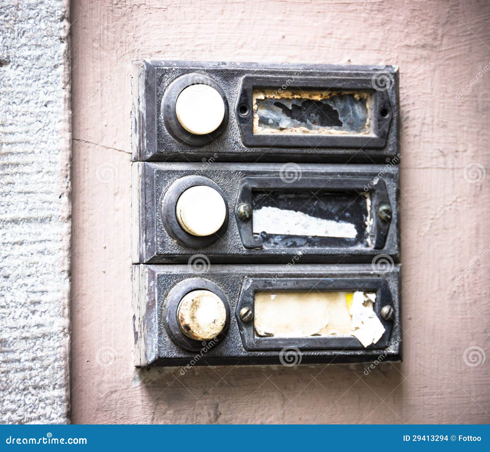 Old bell buttons stock photo. Image of closeup, nameplate - 29413294