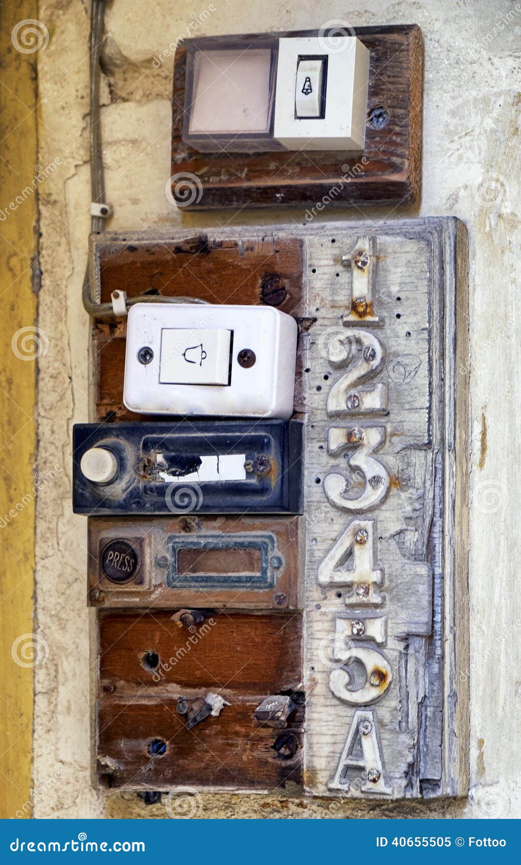 Old bell buttons stock image. Image of metal, door, entrance - 40655505