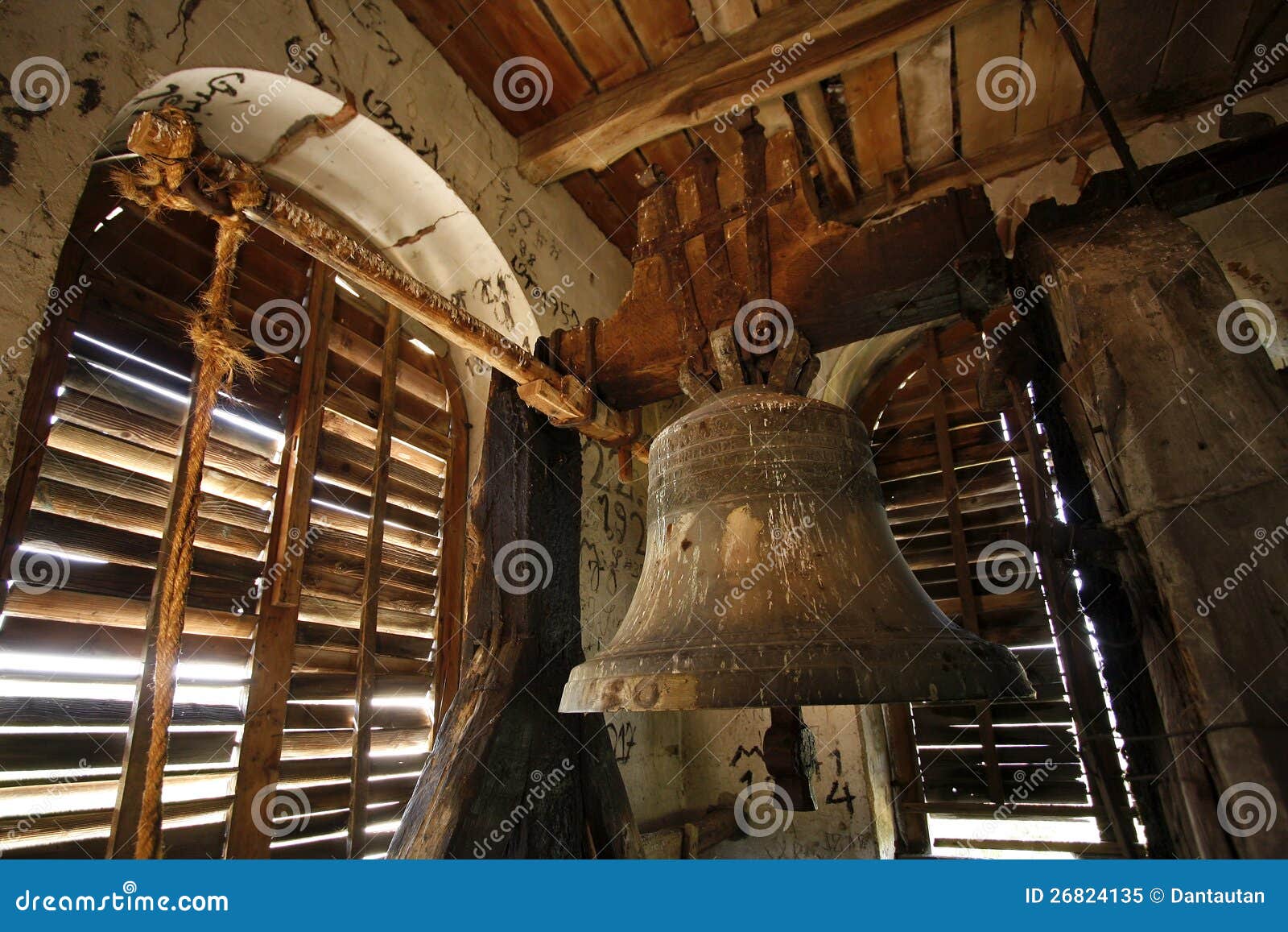 An Old Bell in a Church Tower Stock Image - Image of architecture ...