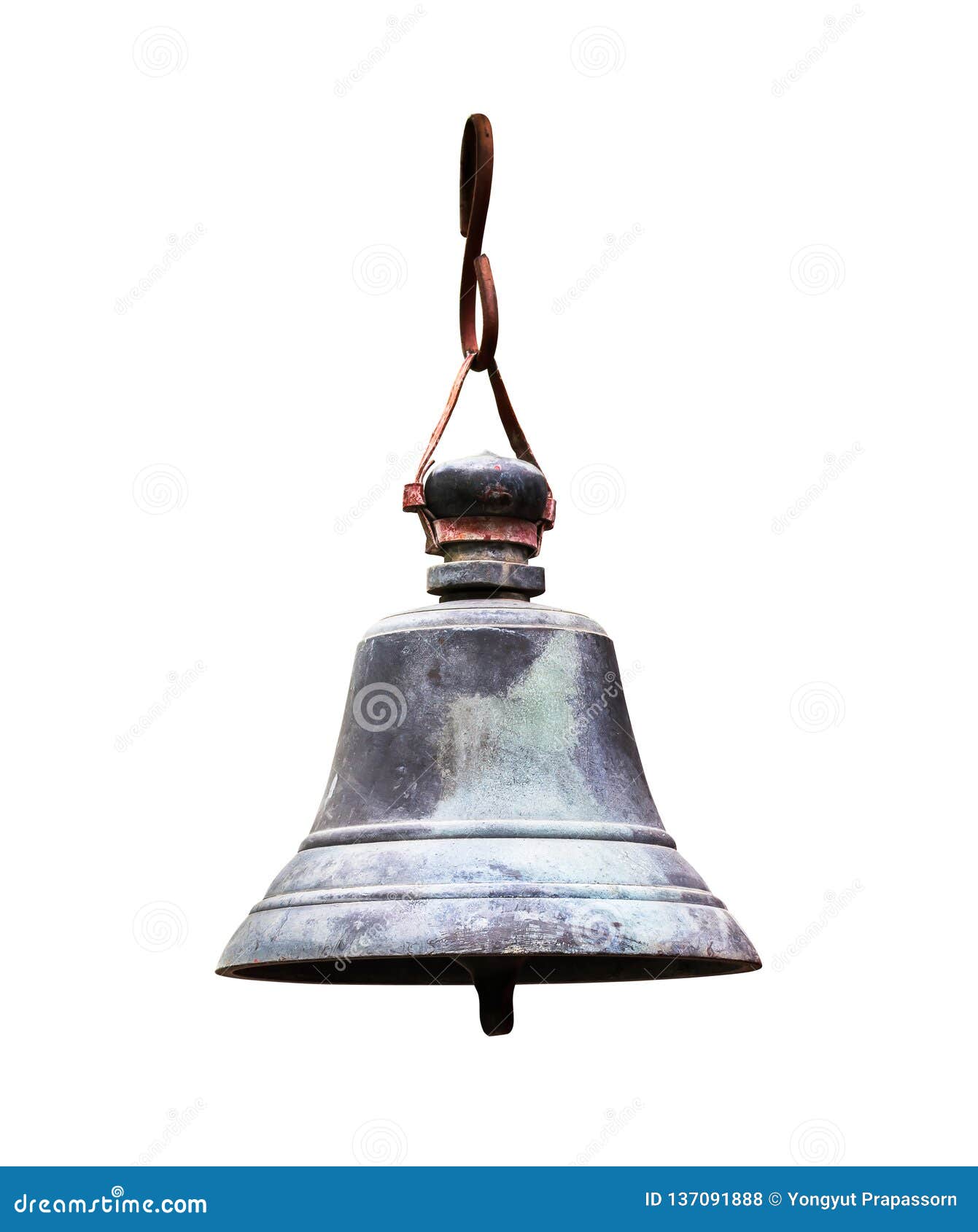 Old bell isolate on white stock photo. Image of decoration - 137091888