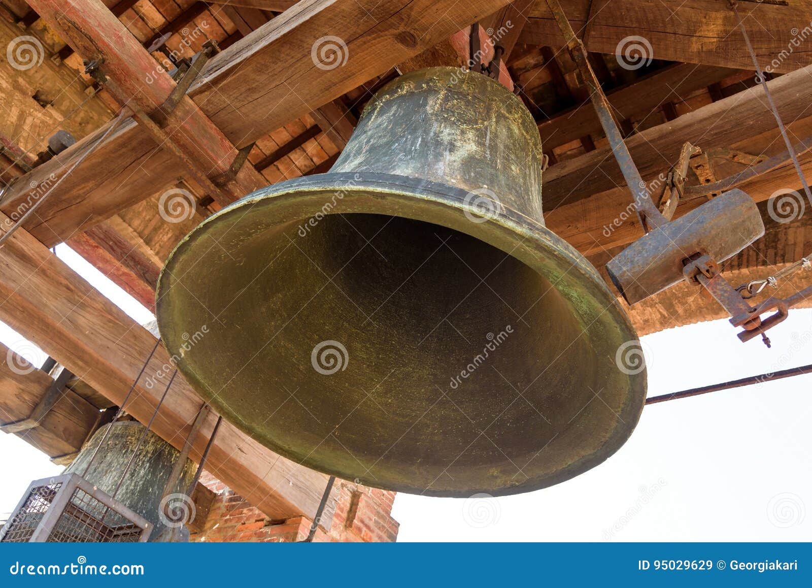 Old bell in the tower stock image. Image of circle, clock - 95029629