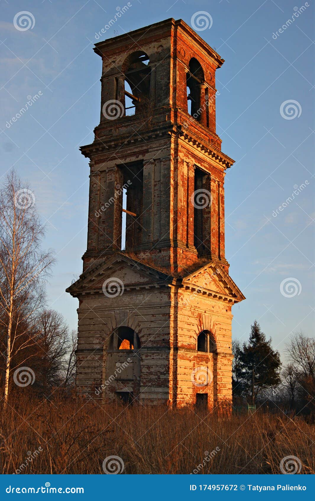 Old Bell Tower in the Style of Classicism. Stock Photo - Image of great ...