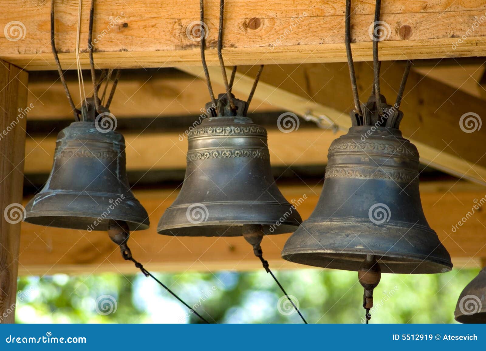 Old bells close up stock image. Image of warning, sound - 5512919