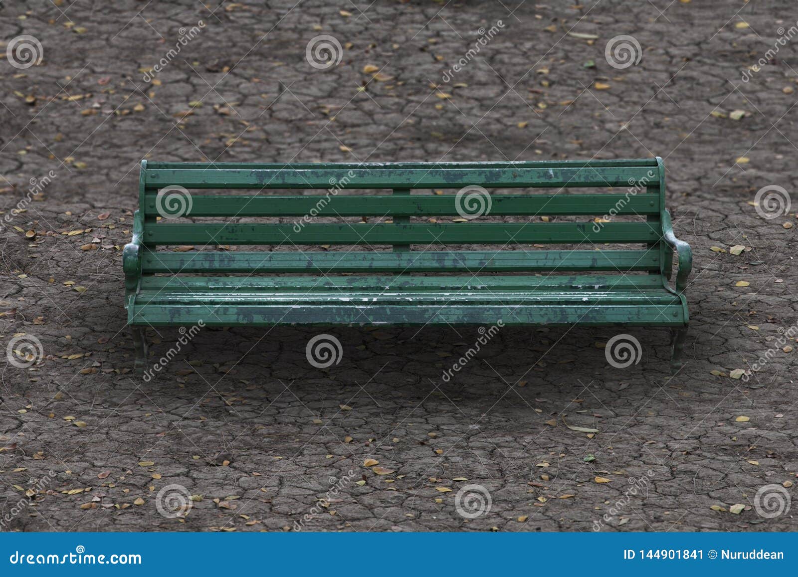 Old Bench on Dried Cracked Earth Soil Stock Image - Image of desert ...