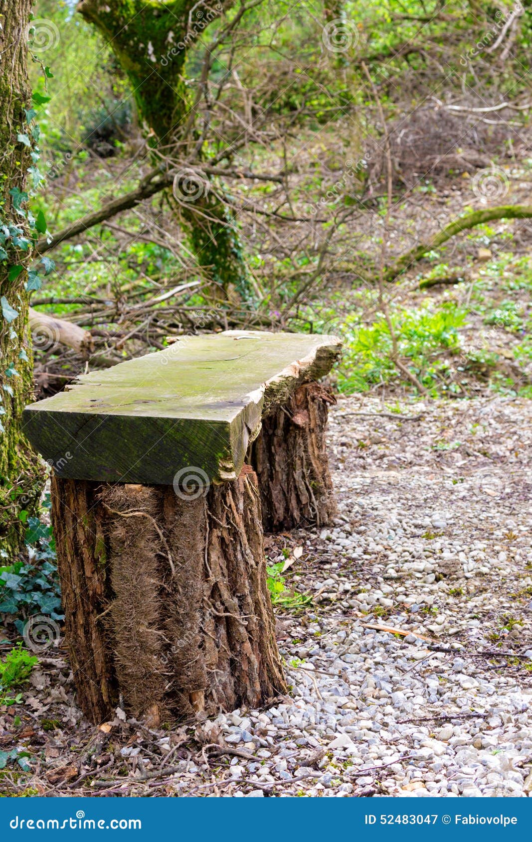 Old bench of logs stock image. Image of nature, heap - 52483047