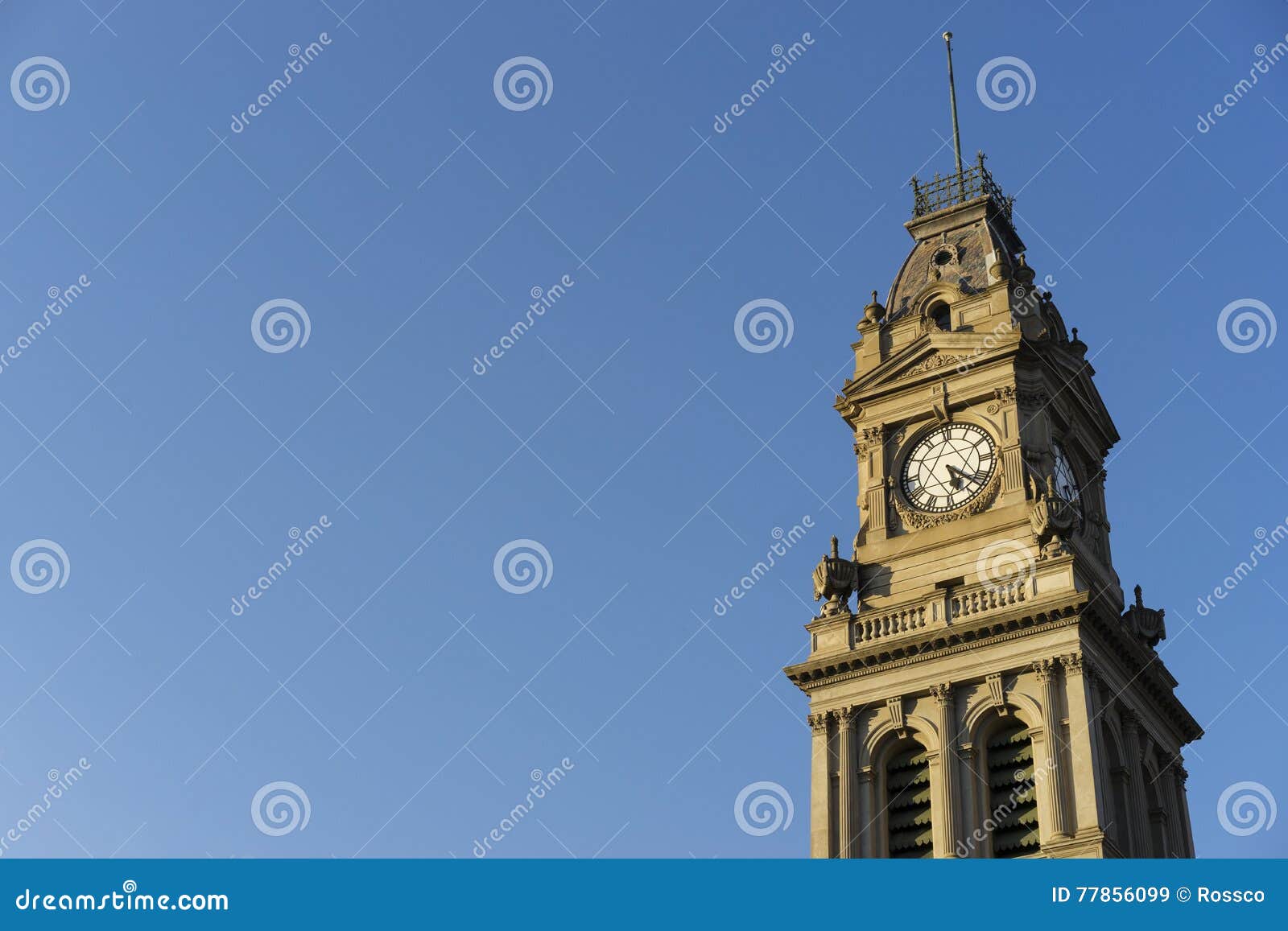 Old Bendigo Post Office Clock Tower Stock Image - Image of building ...
