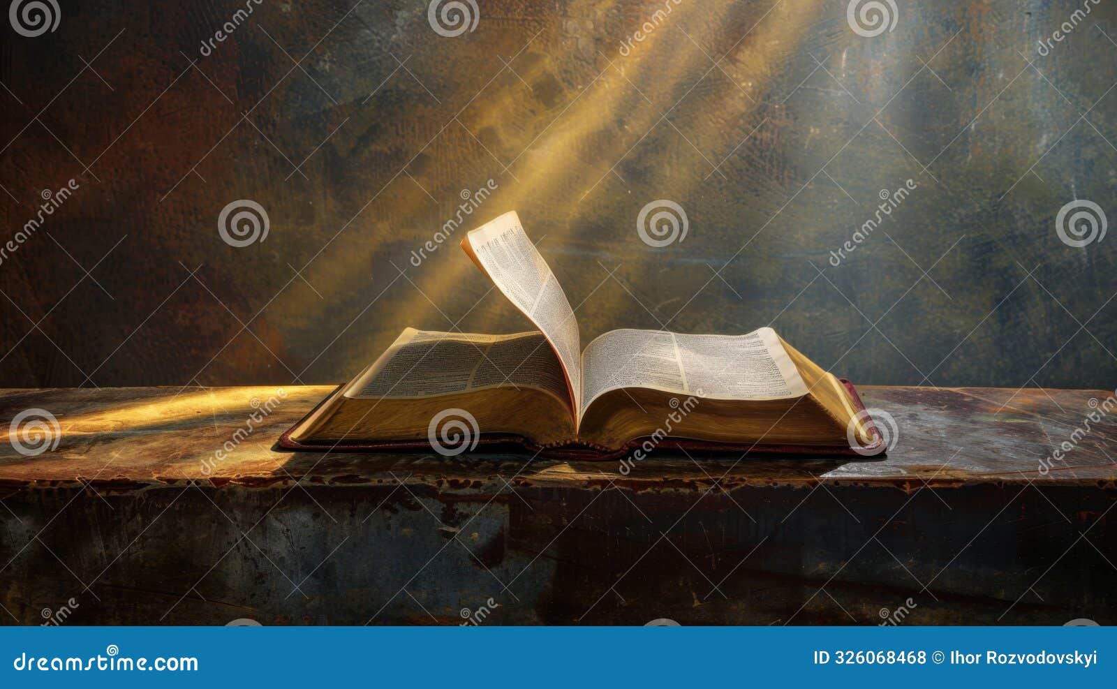 An Old Bible on a Table. Directed Light. Stock Photo - Image of table ...