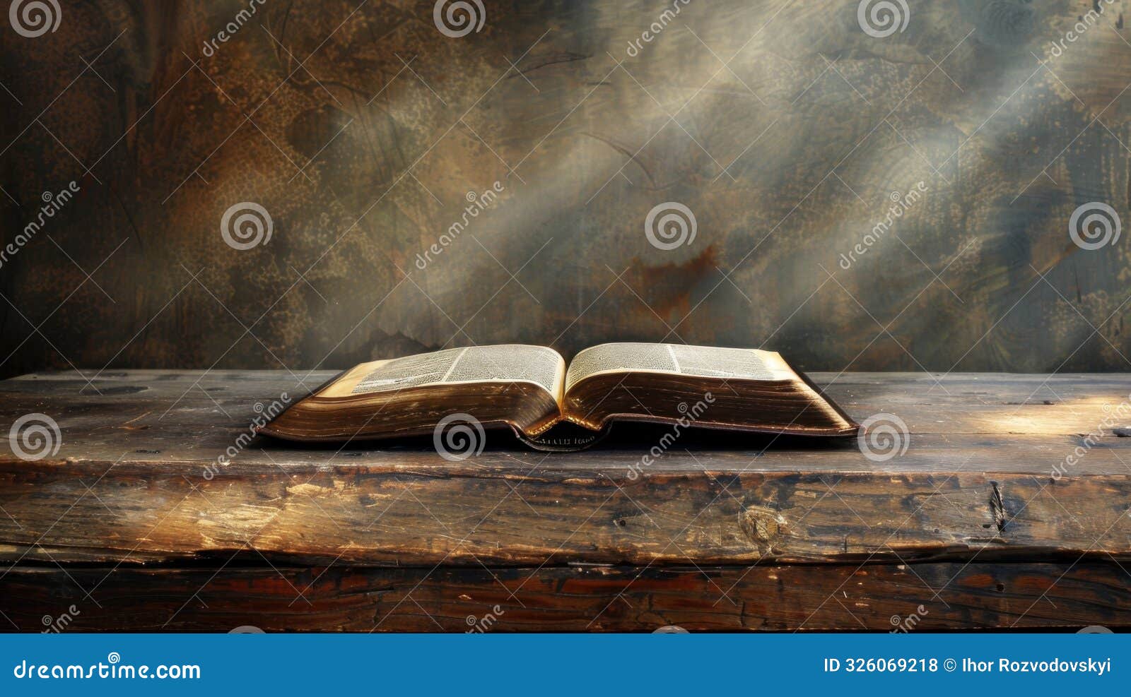 An Old Bible on a Table. Directed Light. Stock Photo - Image of dark ...