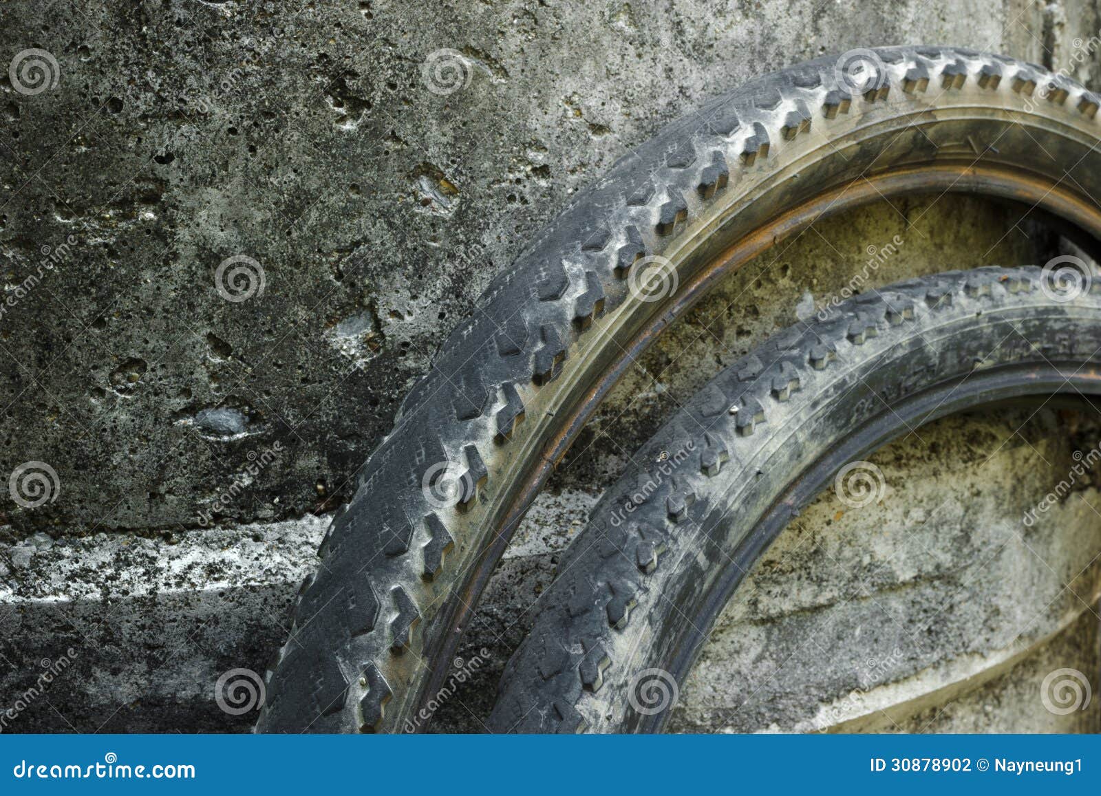 Old Bicycle Wheel on Cement Background Stock Photo - Image of transport ...