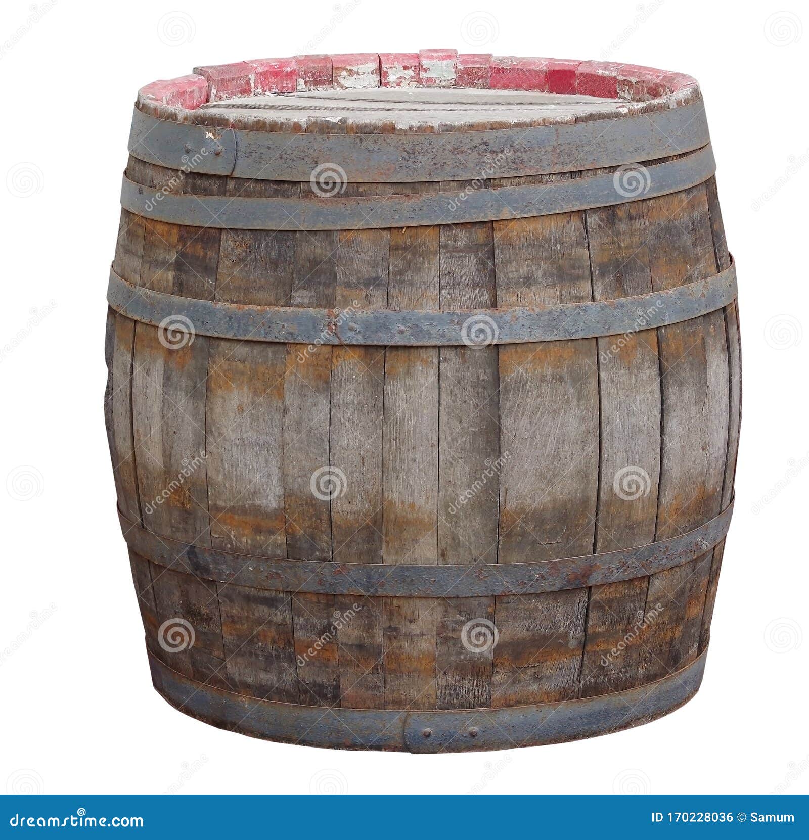 Old big barrel on white stock photo. Image of flavor - 170228036