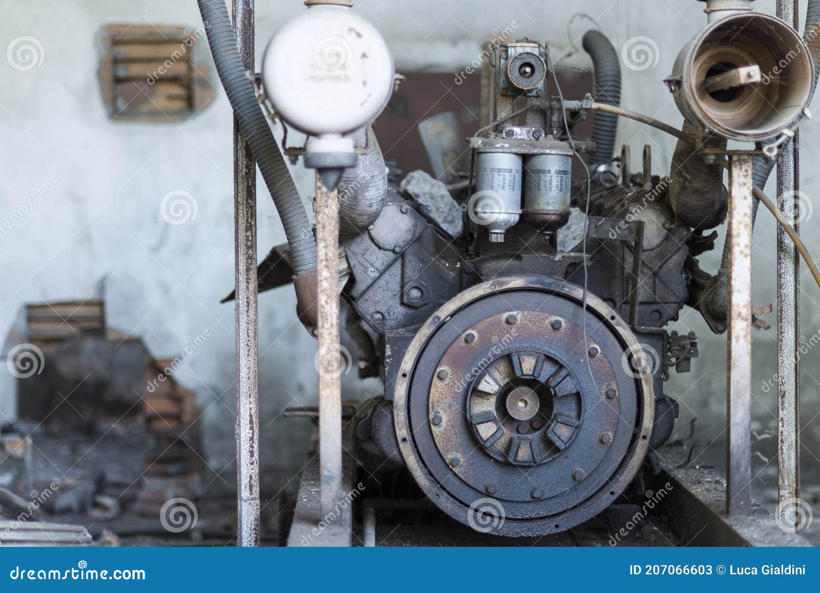 An old big broken engine stock image. Image of dirty - 207066603