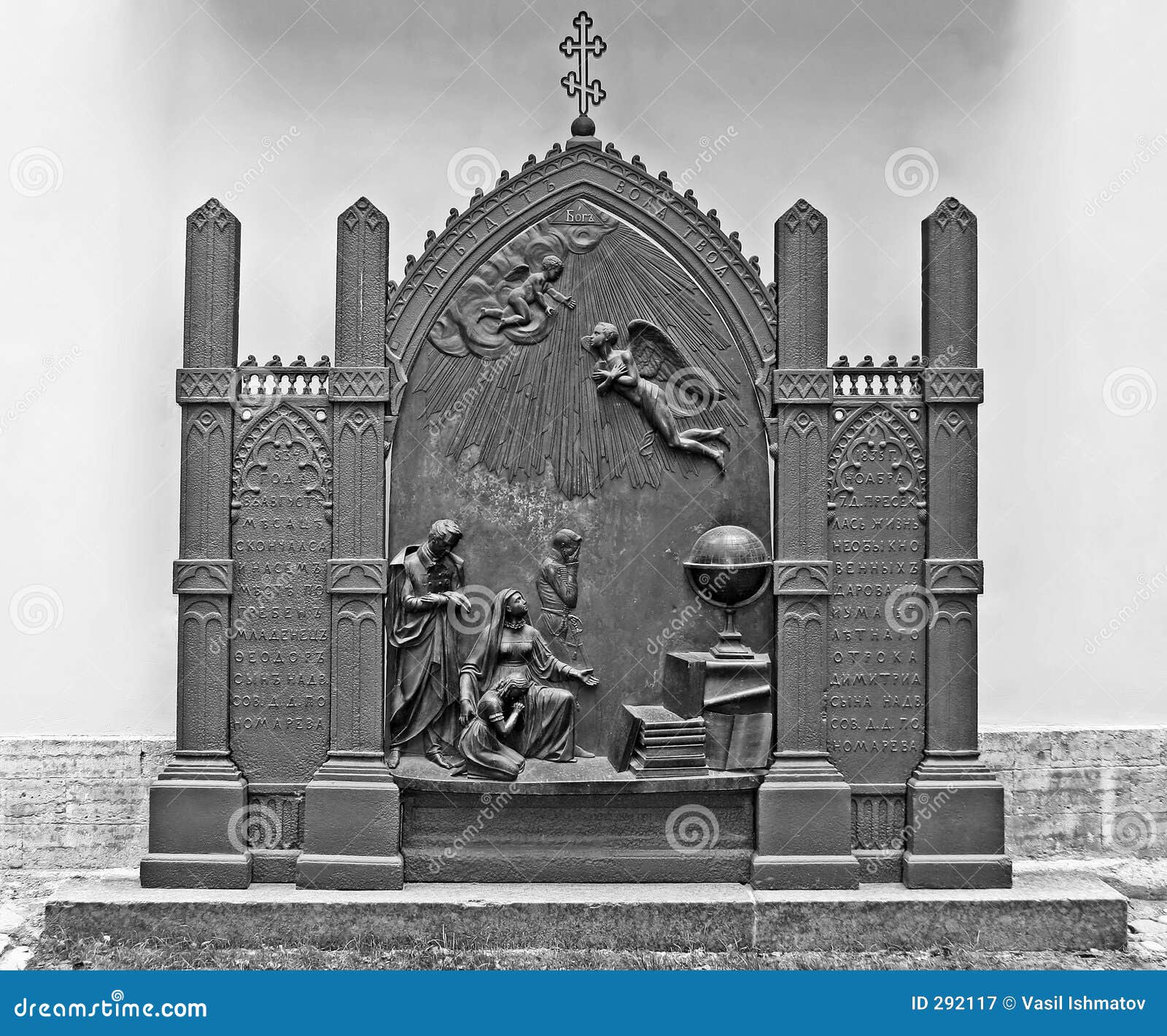 Old big gravestone stock image. Image of woman, angel, cross - 292117