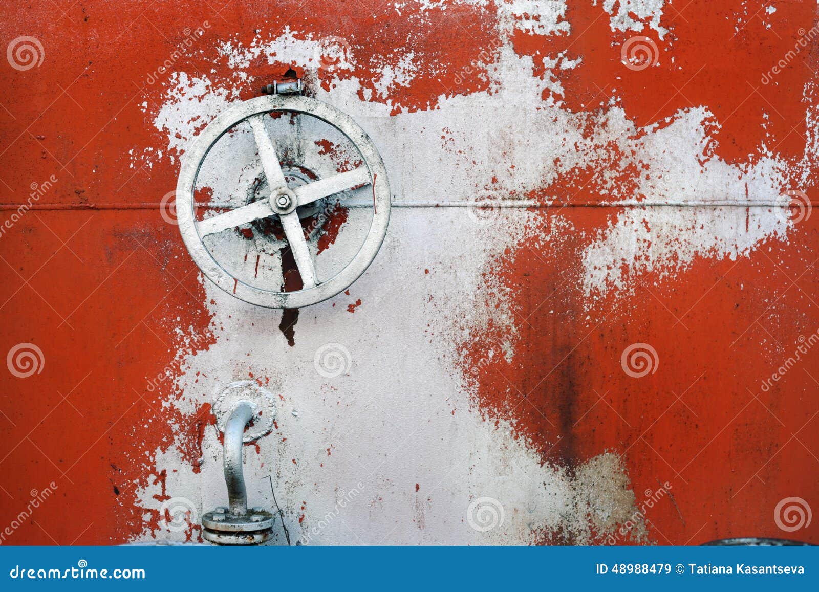 Red Hand Wheel Of Main Supply Water Piping In The Fire Extinguishing ...