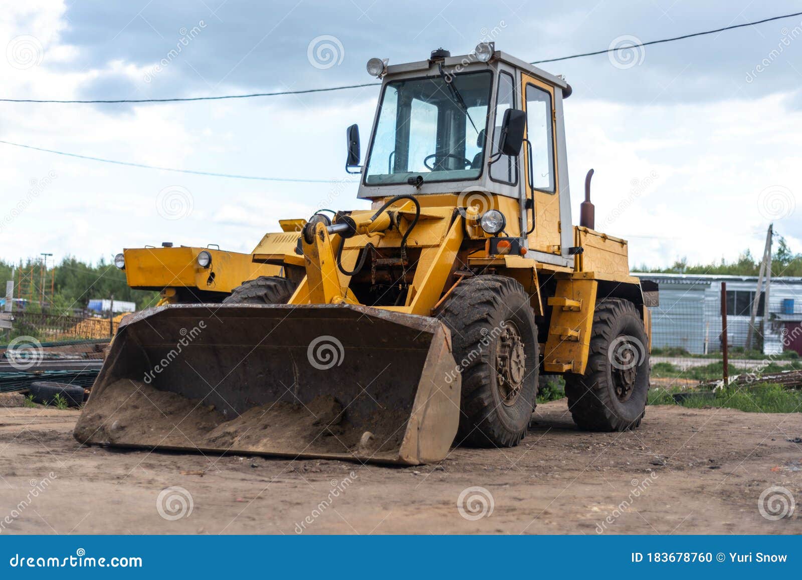 Big loader on the base stock photo. Image of digger - 183678760