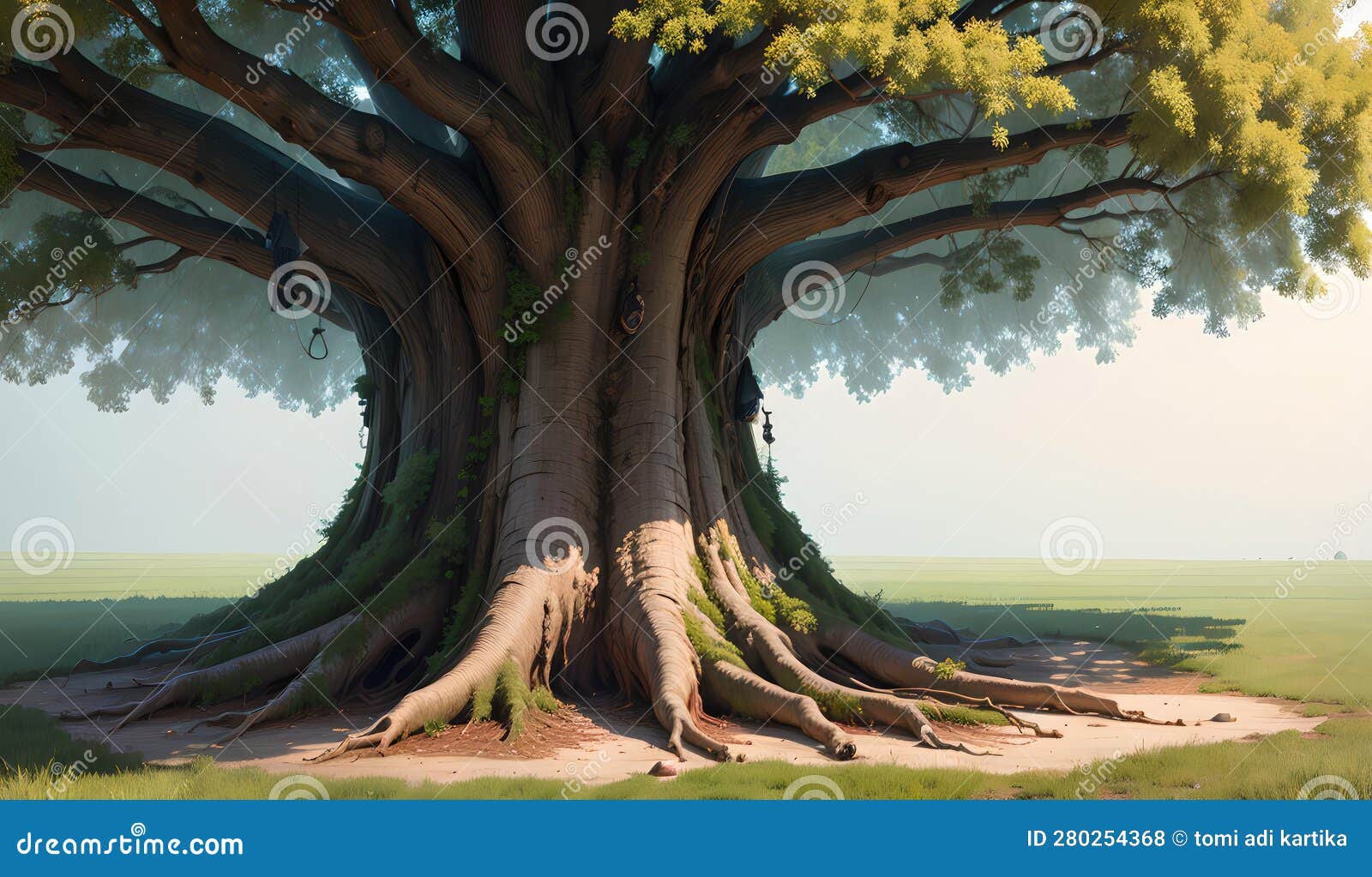 Old and big tree stock illustration. Illustration of trunk - 280254368