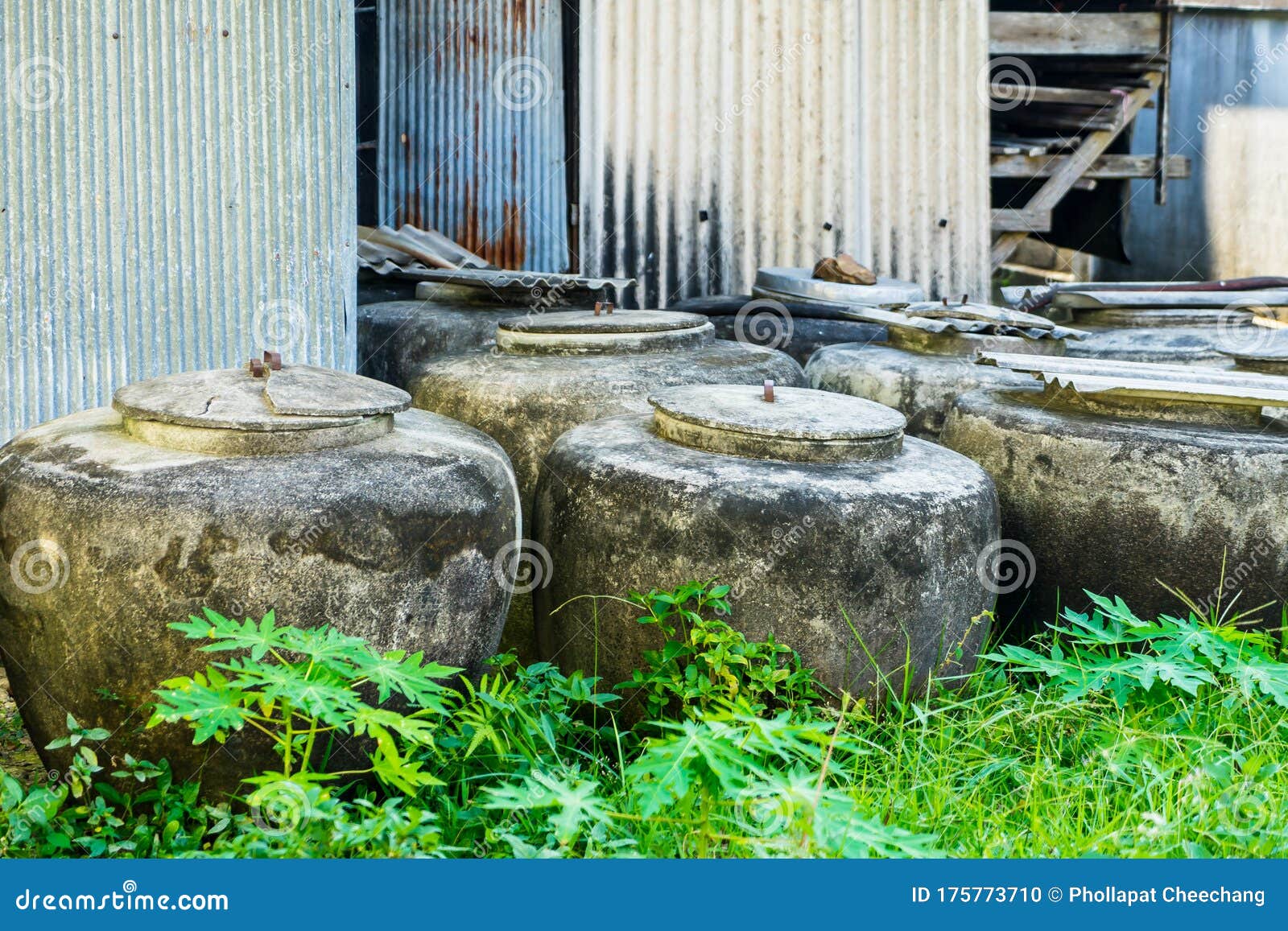 Old Big Water Jar in the Countryside Stock Photo - Image of water ...