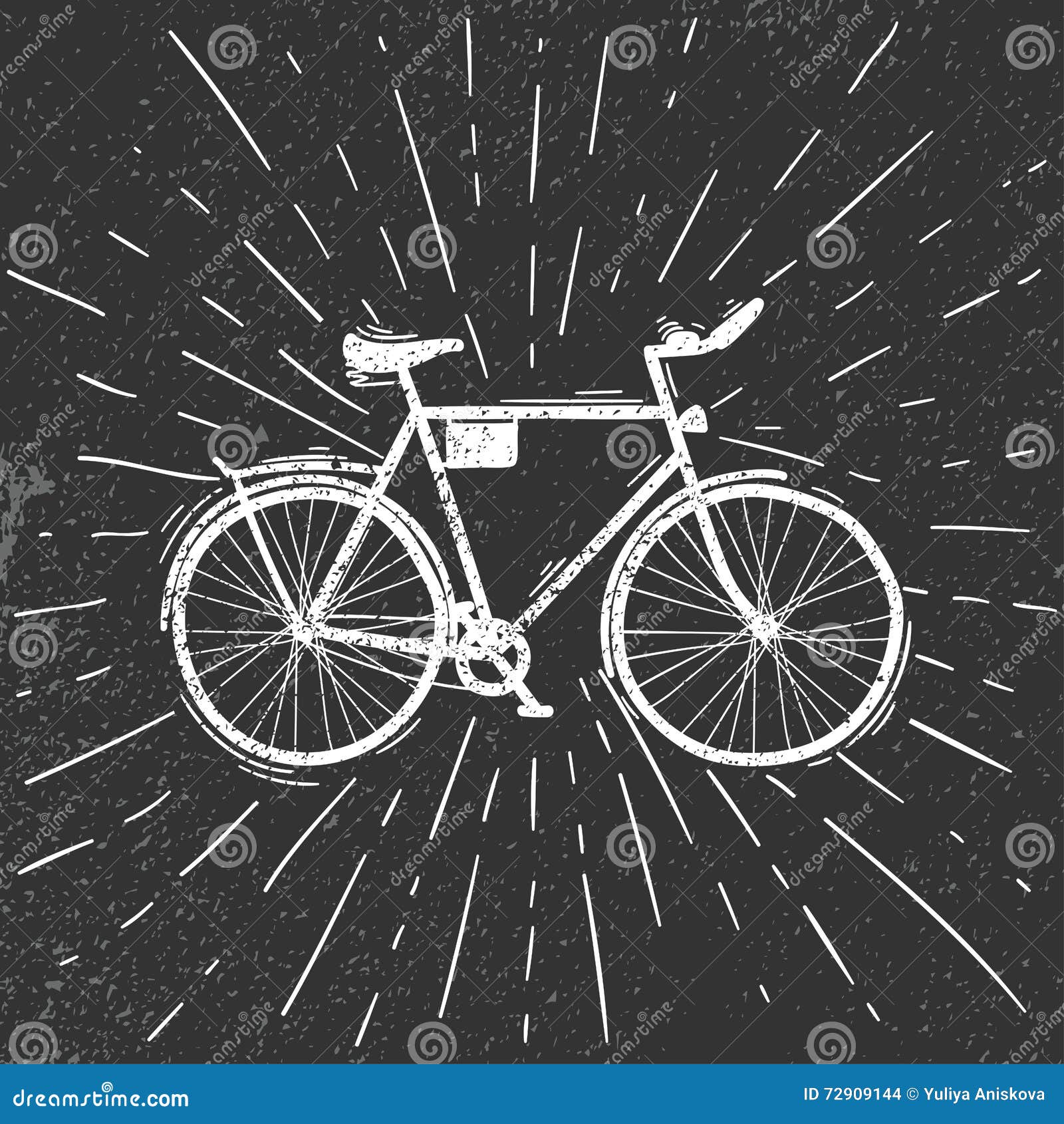 Old Bike in the Grunge Style. Stock Vector - Illustration of graphic ...