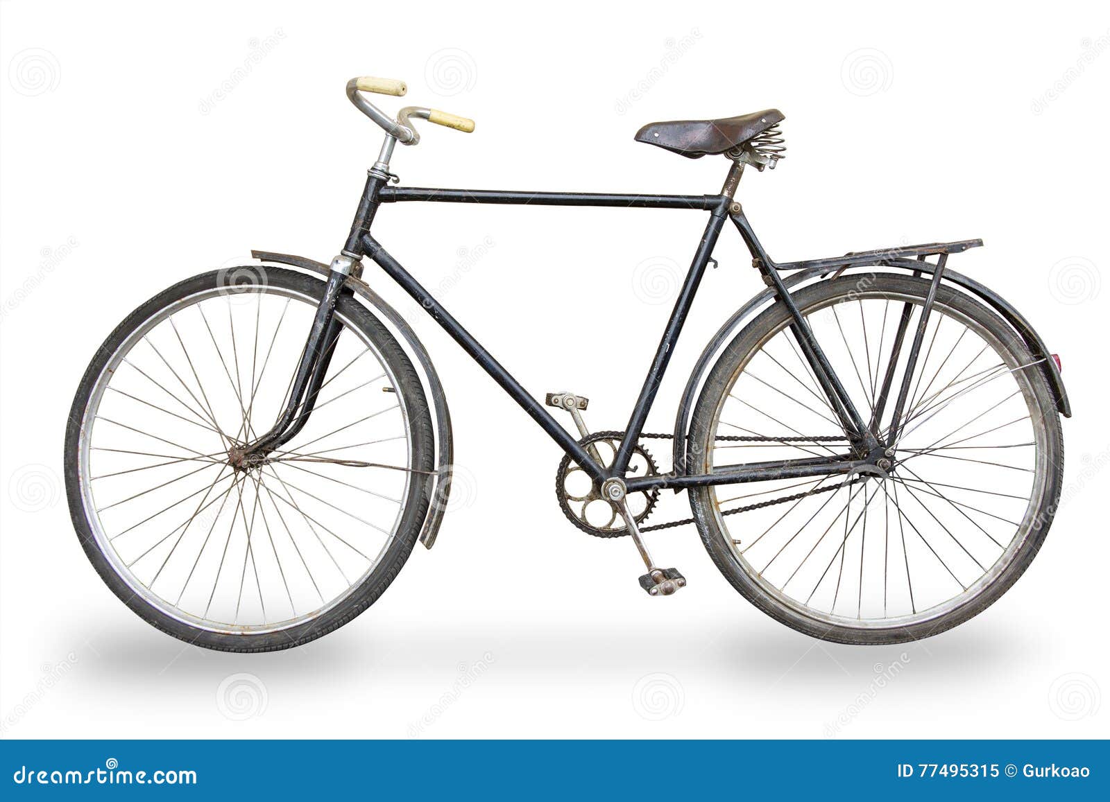 Old bike isolated stock image. Image of traditional, isolated - 77495315