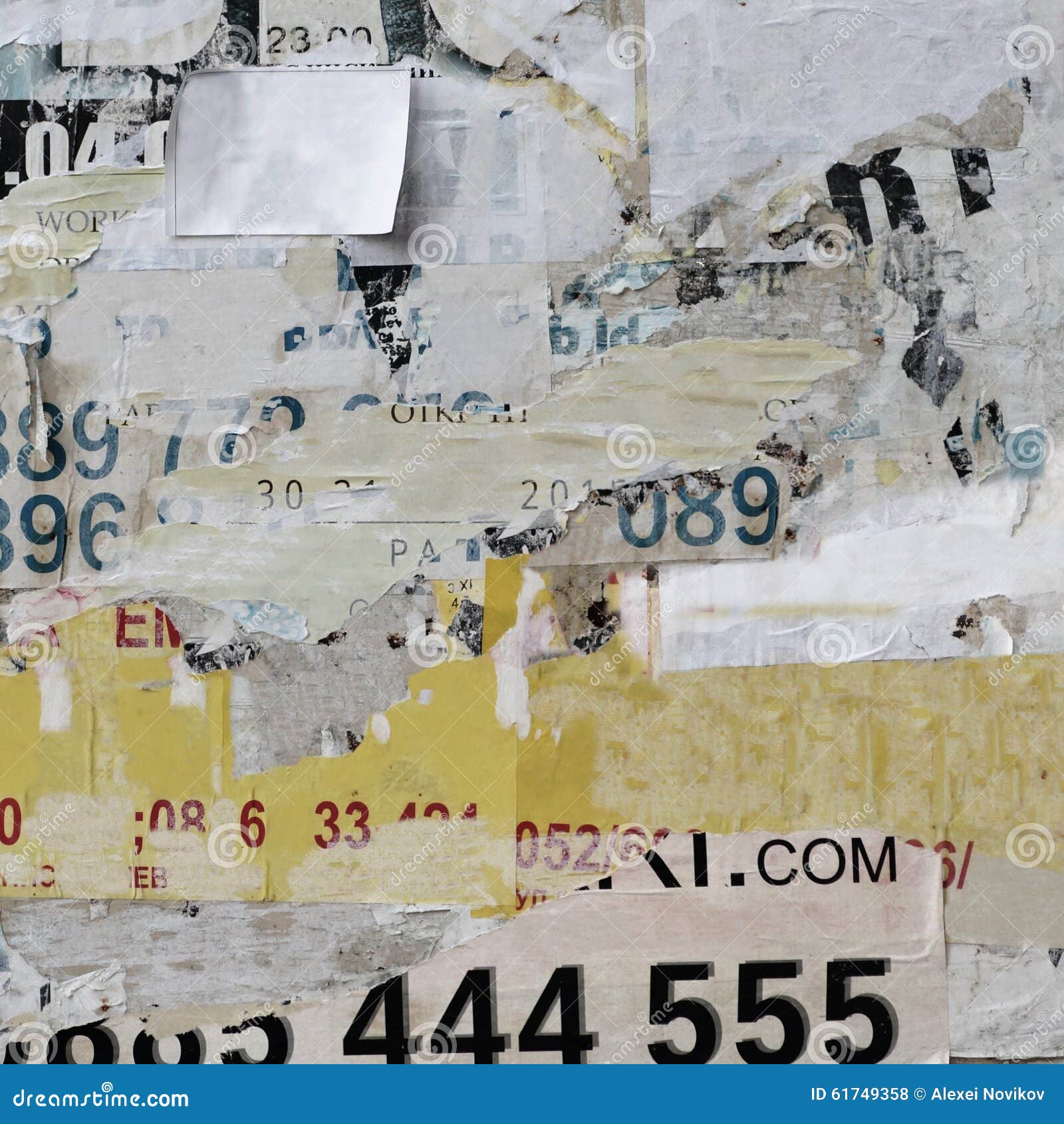 Old Billboard with Torn Paper Posters Texture or Vertical Back Stock ...