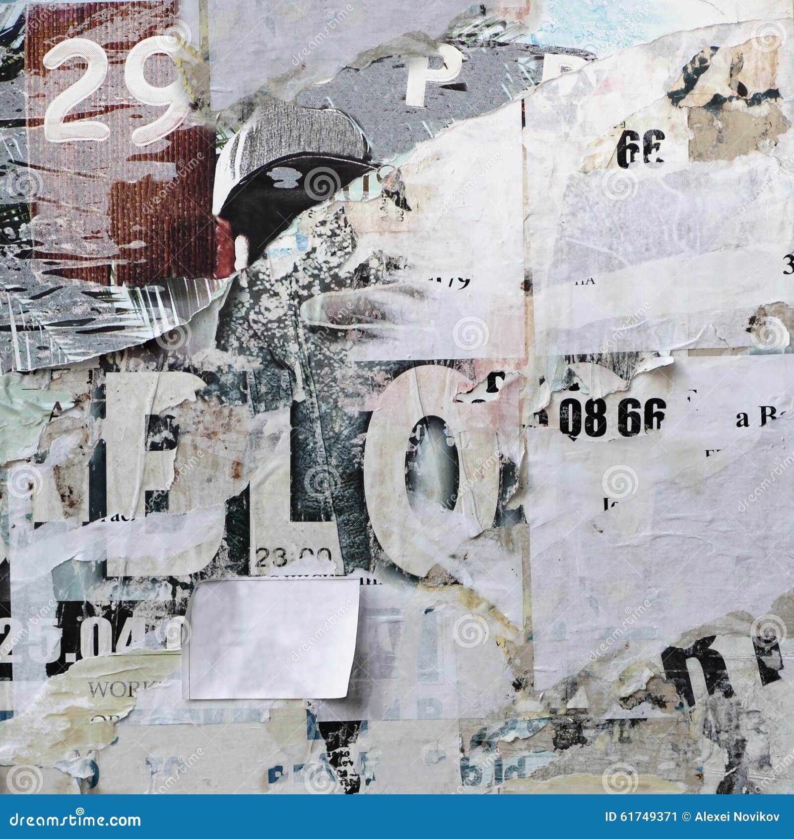 Old Billboard with Torn Paper Posters Texture or Vertical Back Stock ...