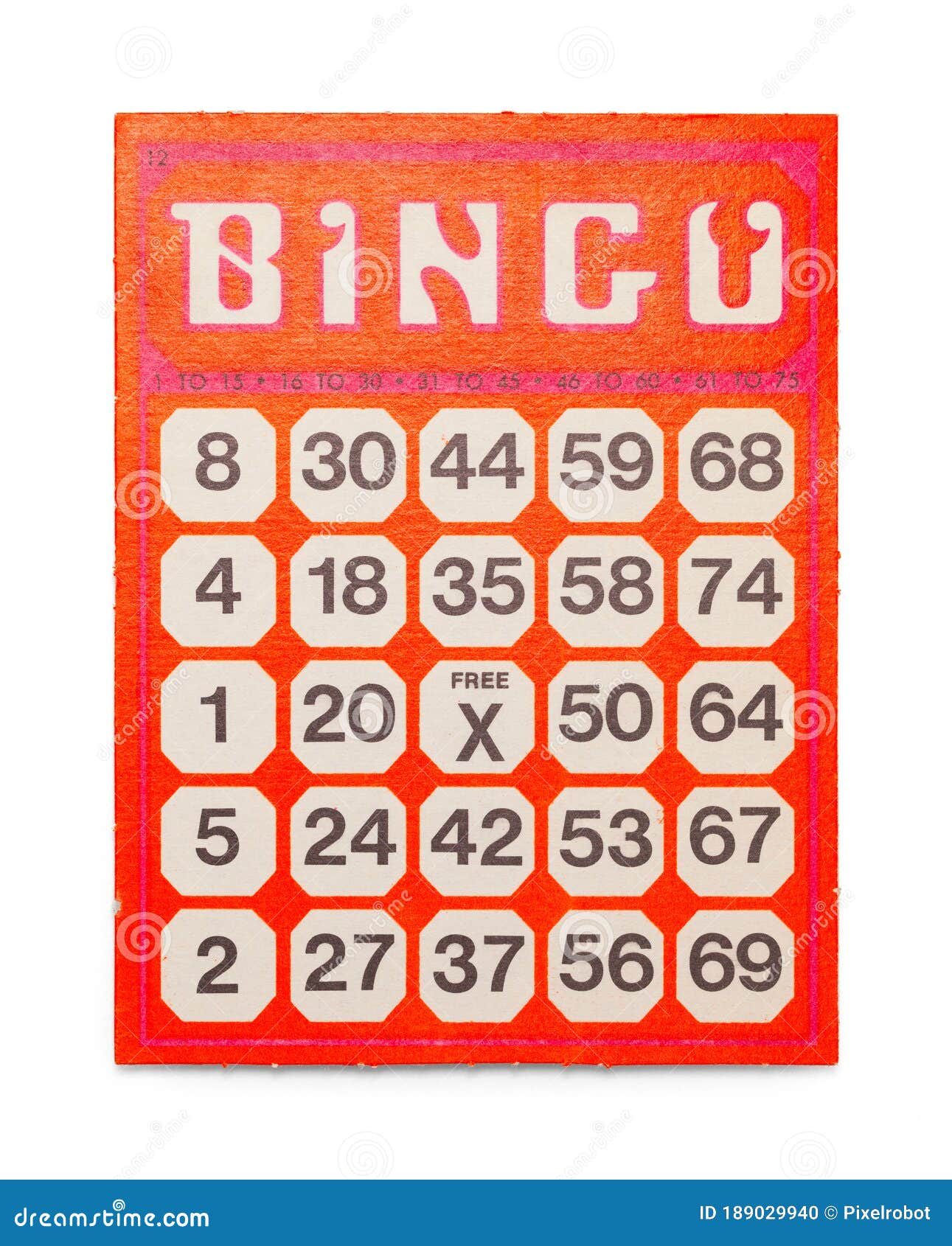 Old Bingo Card editorial image. Image of loss, bingo - 189029940