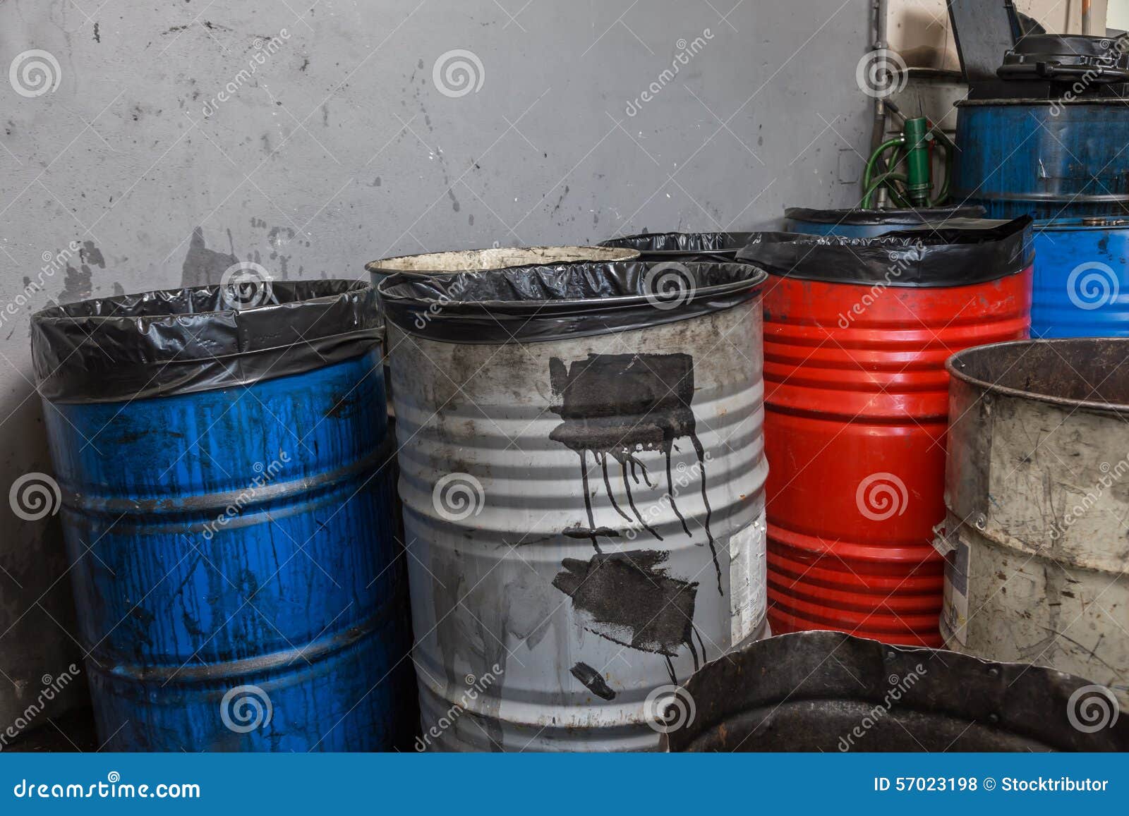 Old bins of oil stock photo. Image of bucket, recyclable - 57023198