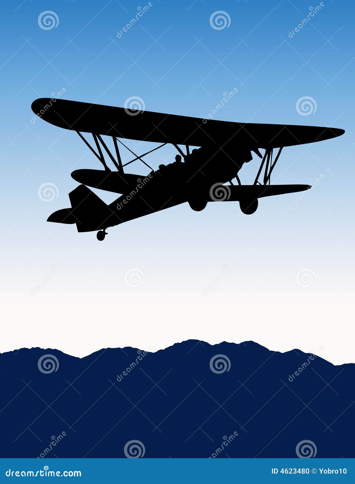 Biplane Silhouette Front