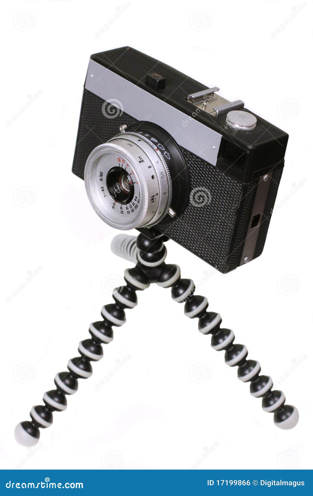 Old Black Camera on a Tripod Stock Photo - Image of design, isolated ...