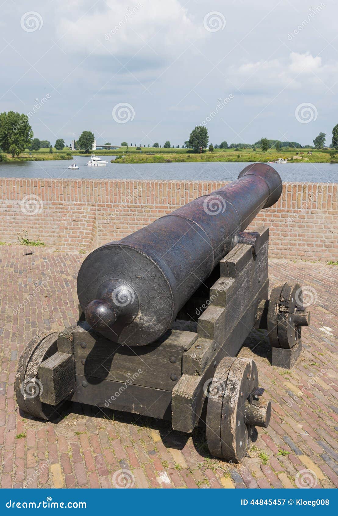 Old Black Cannon At The Public Outdoor Museum. The Cannon Was Invented ...