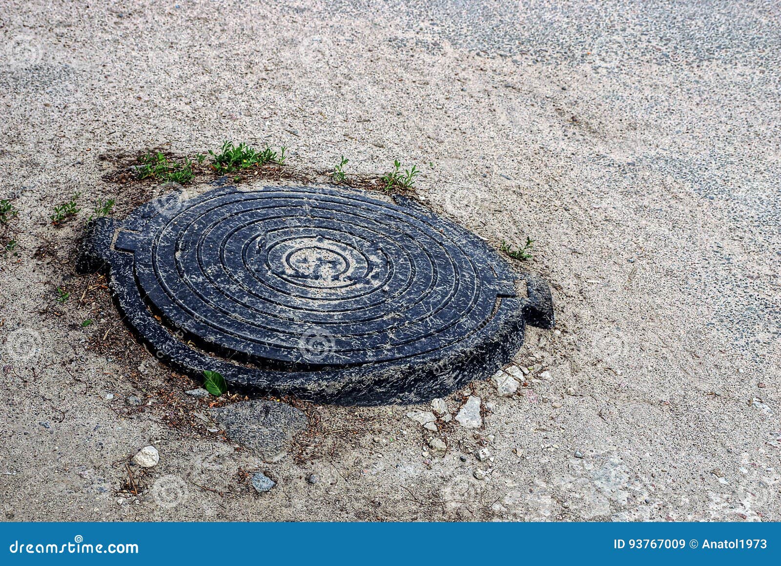 Iron Hatch Oval Technical Hole On Background Gray Surface Rivets ...