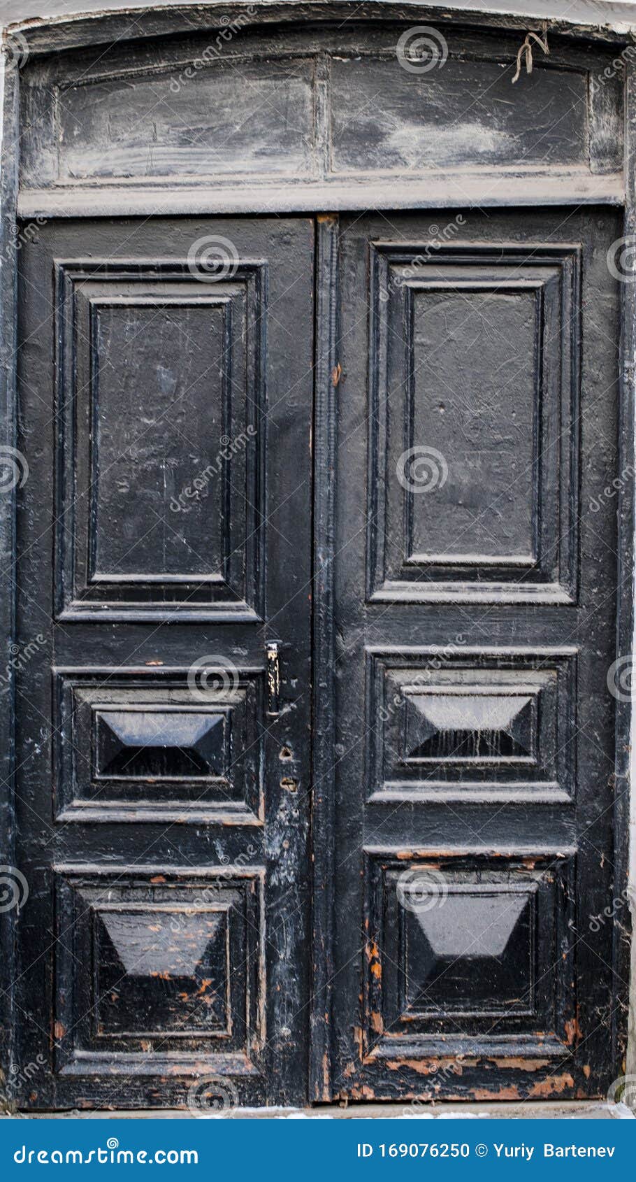 Old black door stock photo. Image of green, knobs, handles - 169076250