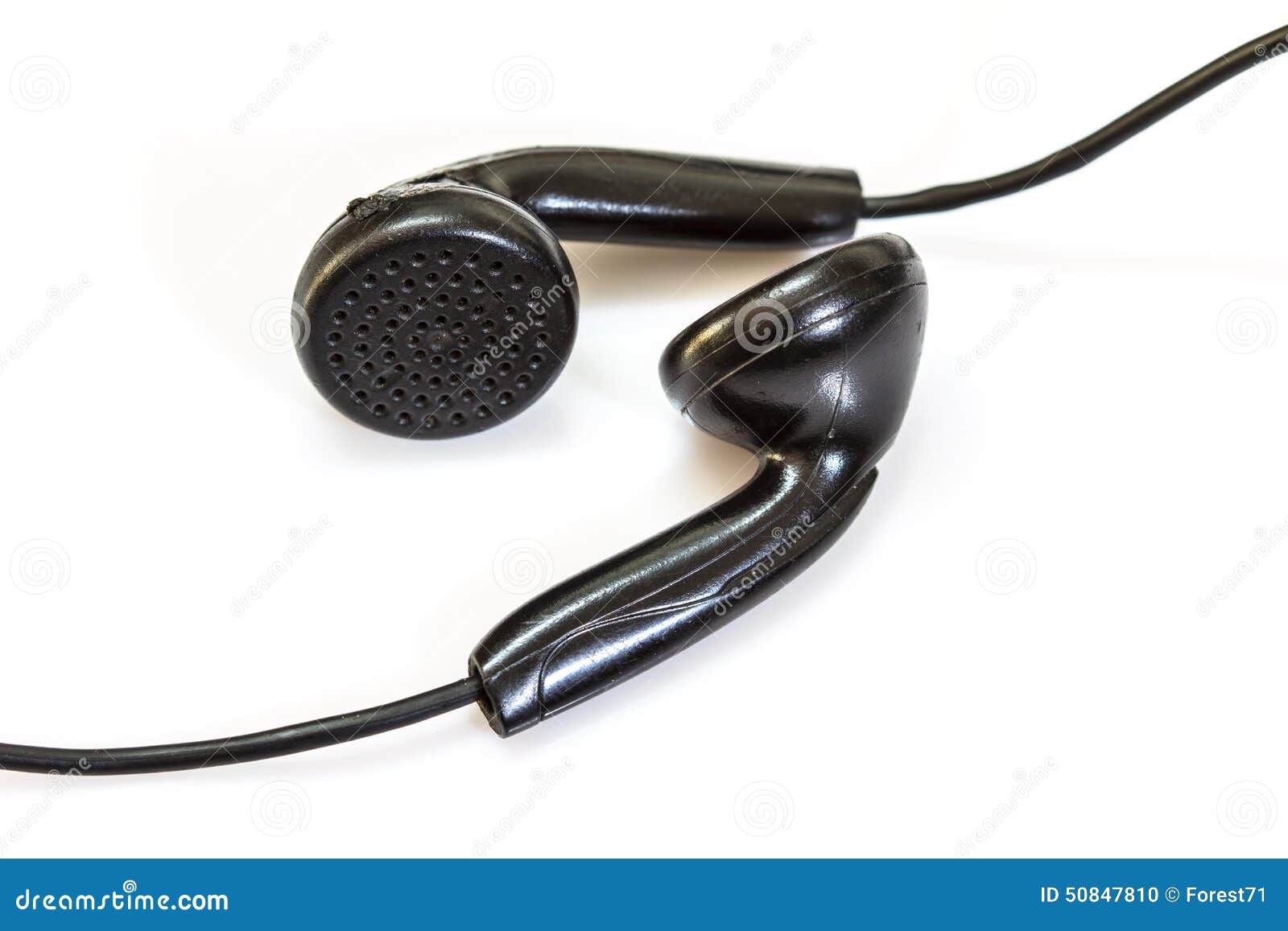 Old Black Earphones on a White Stock Photo - Image of equipment ...