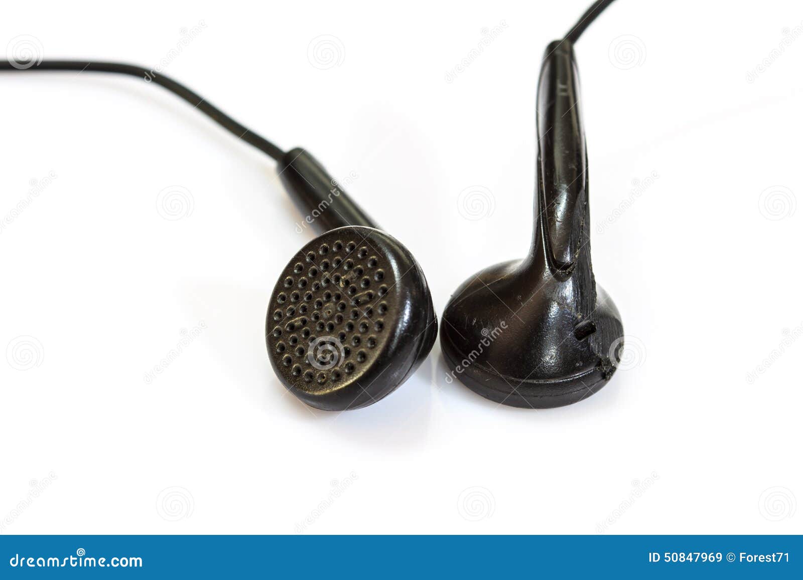 Old Black Earphones on a White Stock Image - Image of equipment ...
