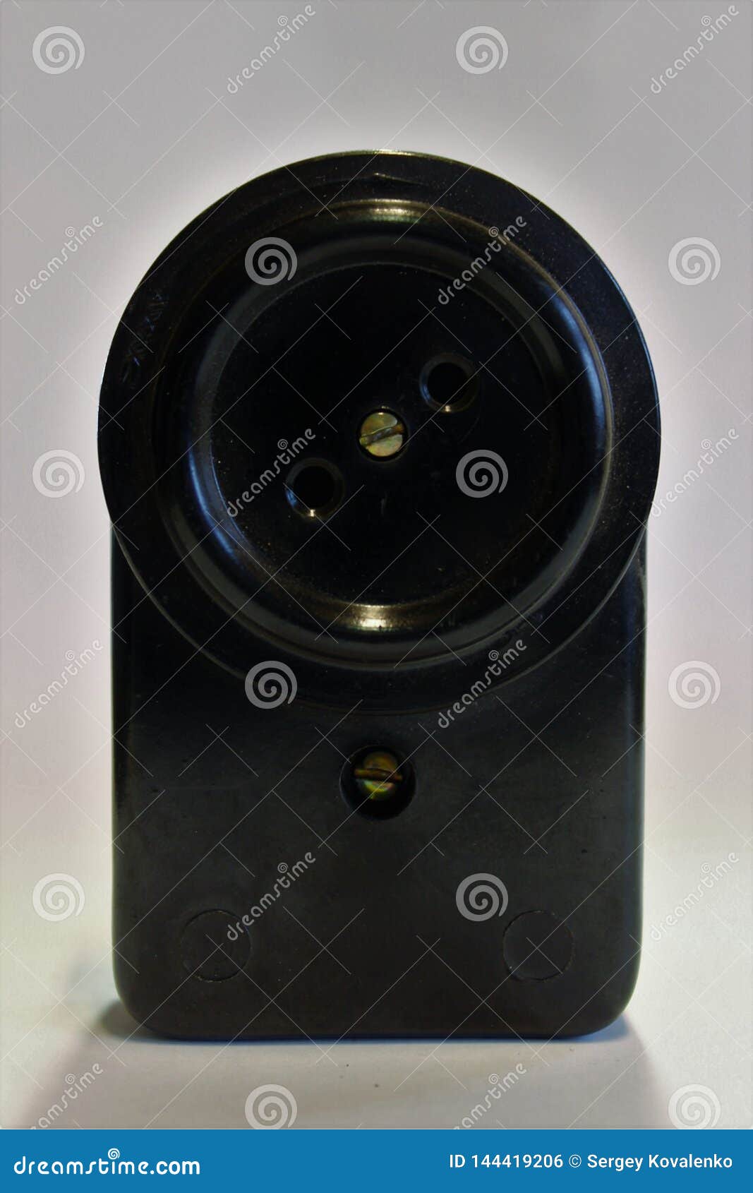 Old Black Electrical Outlet. Stock Photo - Image of electricity, screws ...